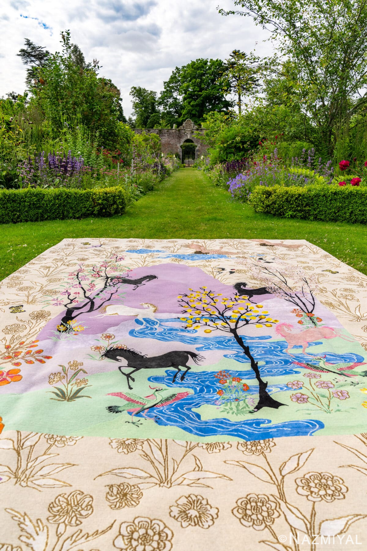 A Mughal Painting Part 2 Hand-Knotted Silk & Wool Rug 12131