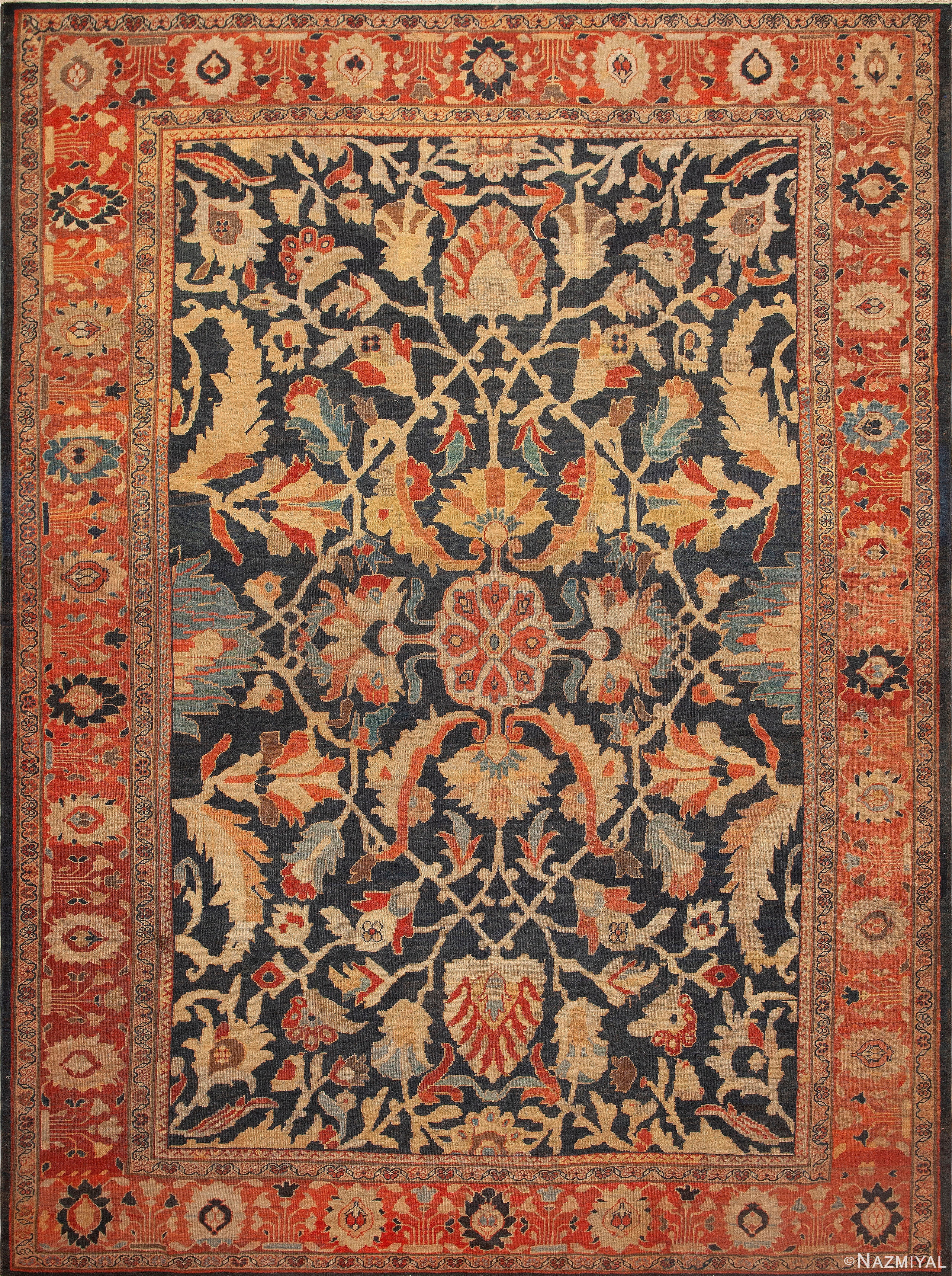 Antique Persian Sultanabad Rug 43325 Nazmiyal Antique Rugs