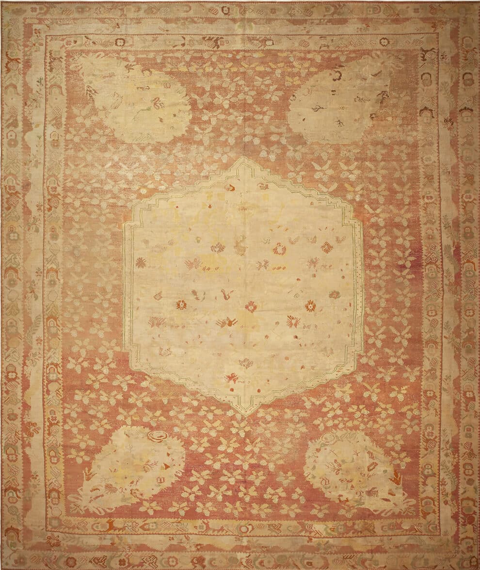 Large Square Antique Turkish Oushak Area Rug 45112 Nazmiyal Antique Rugs