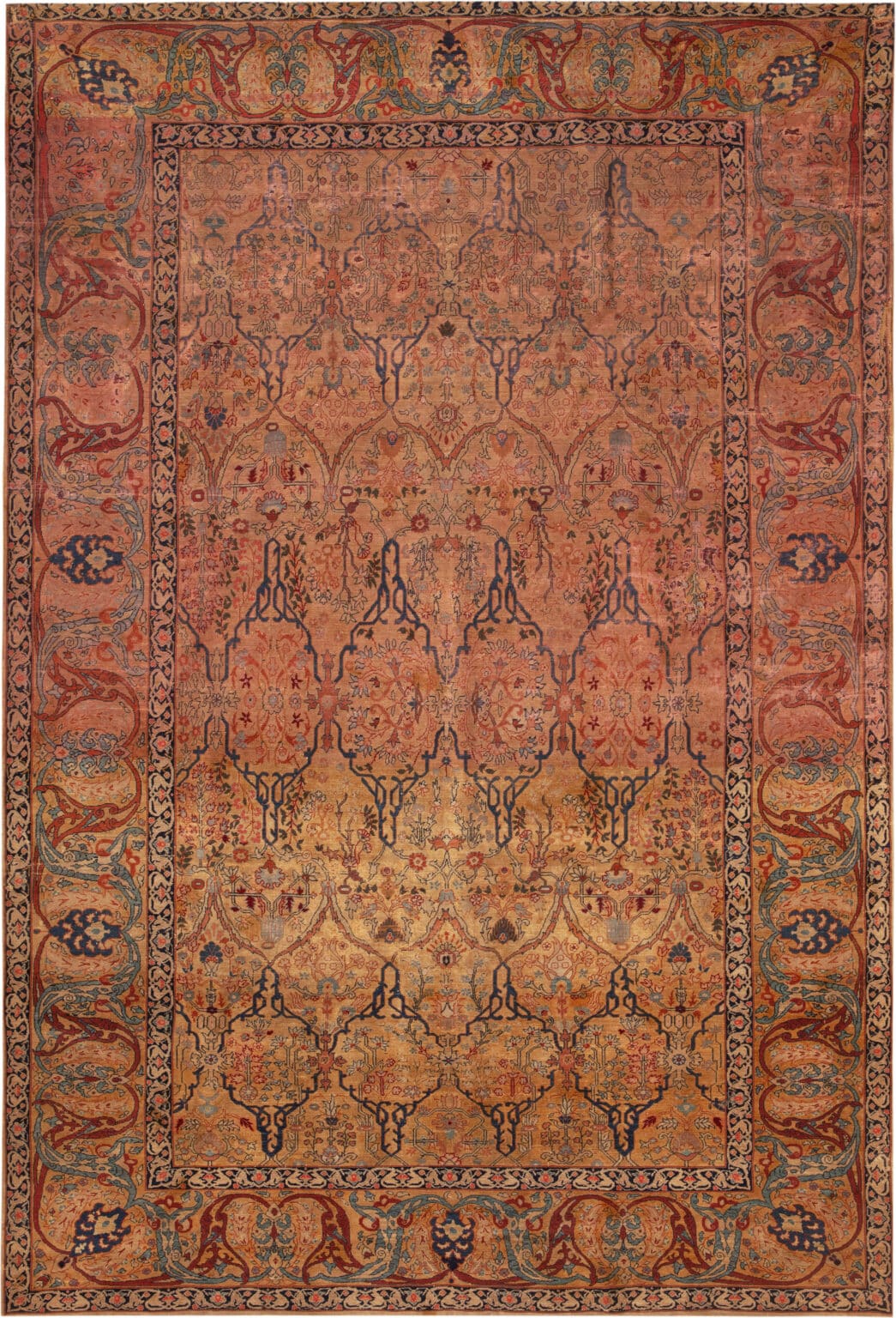 Fine Vintage Isfahan Persian Silk & Wool Rug 73247 Nazmiyal