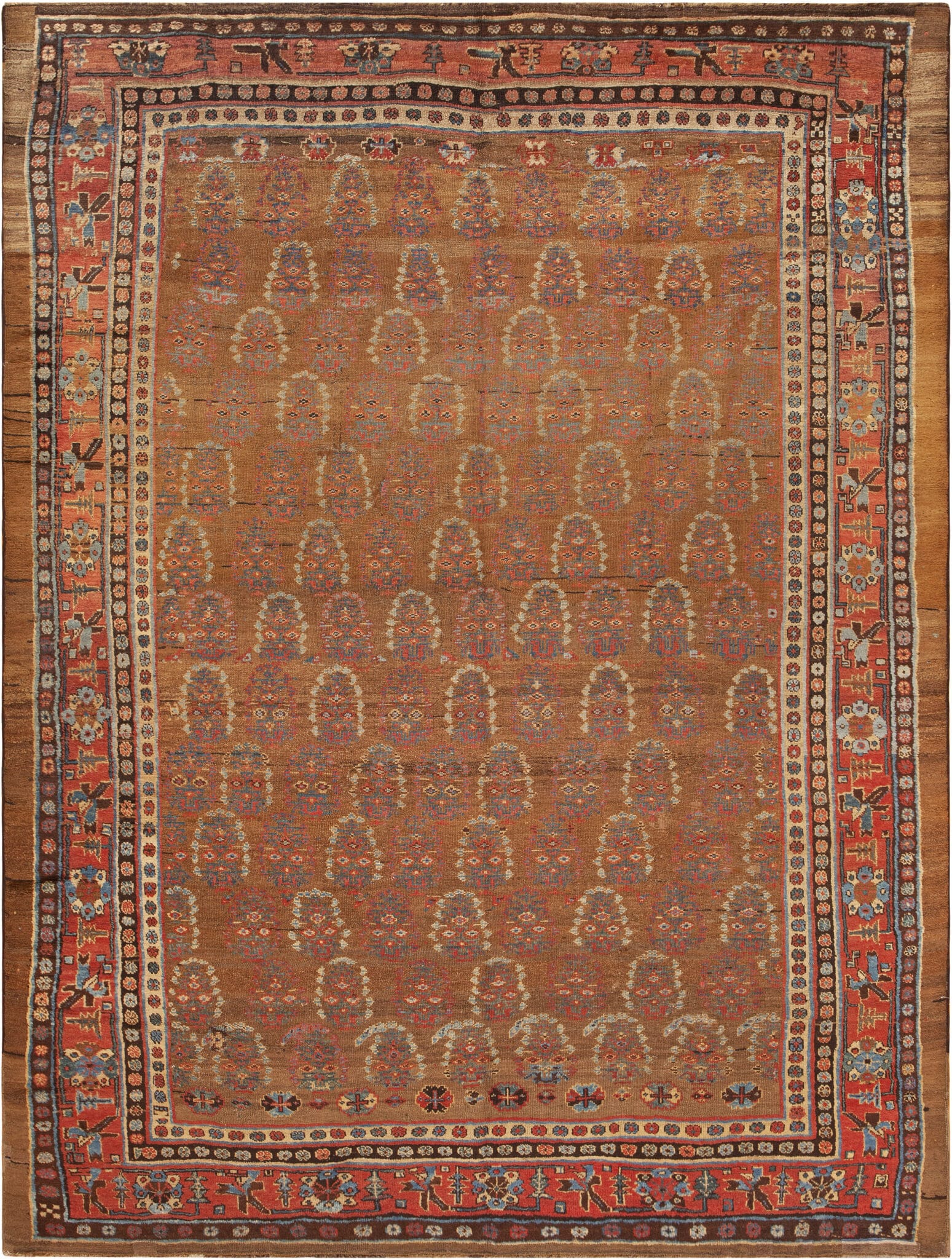 Antique Persian Serapi Sickle Design Rug 73428 Nazmiyal Rugs