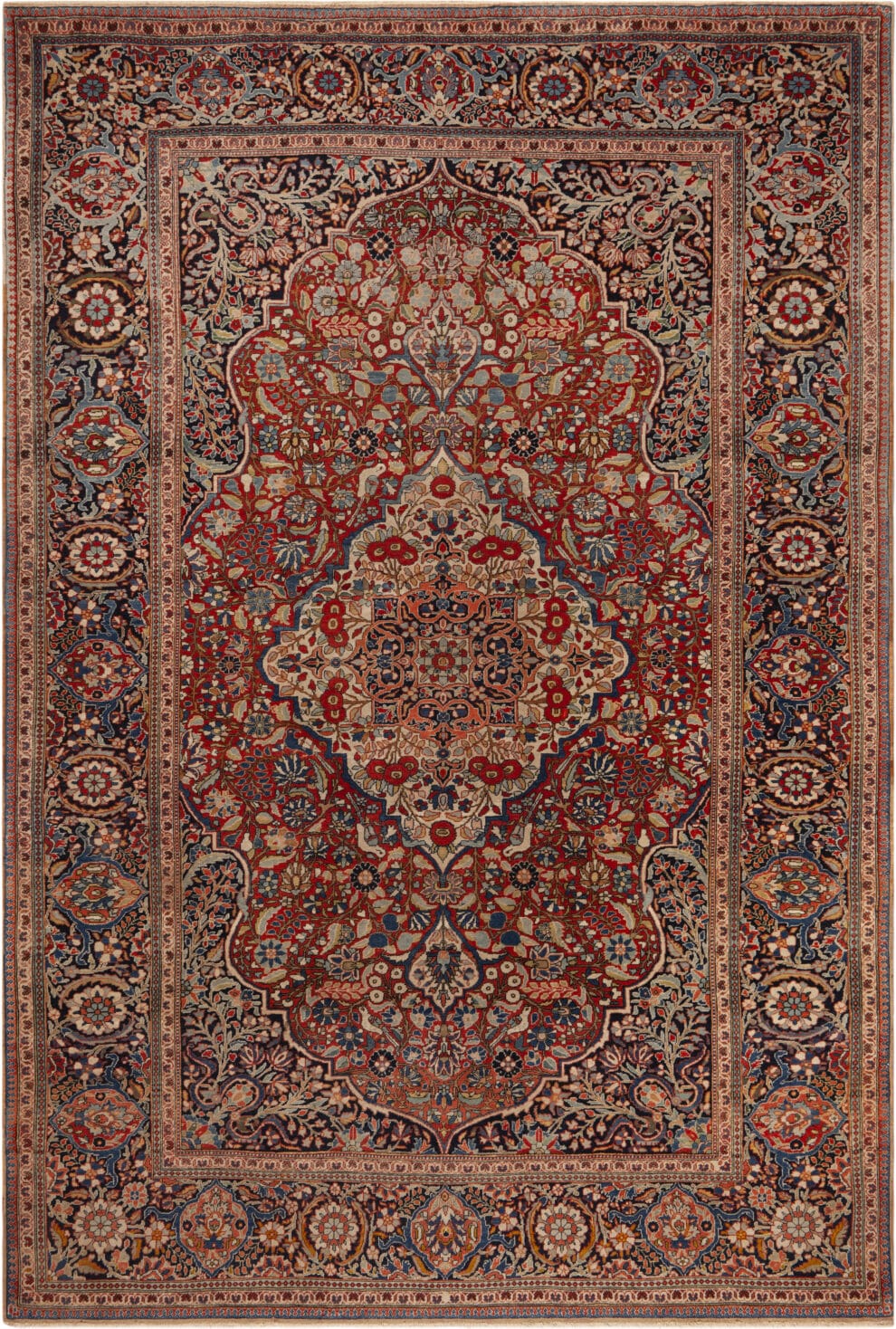 Antique Persian Mohtashem Kashan Prayer Design Rug 72854