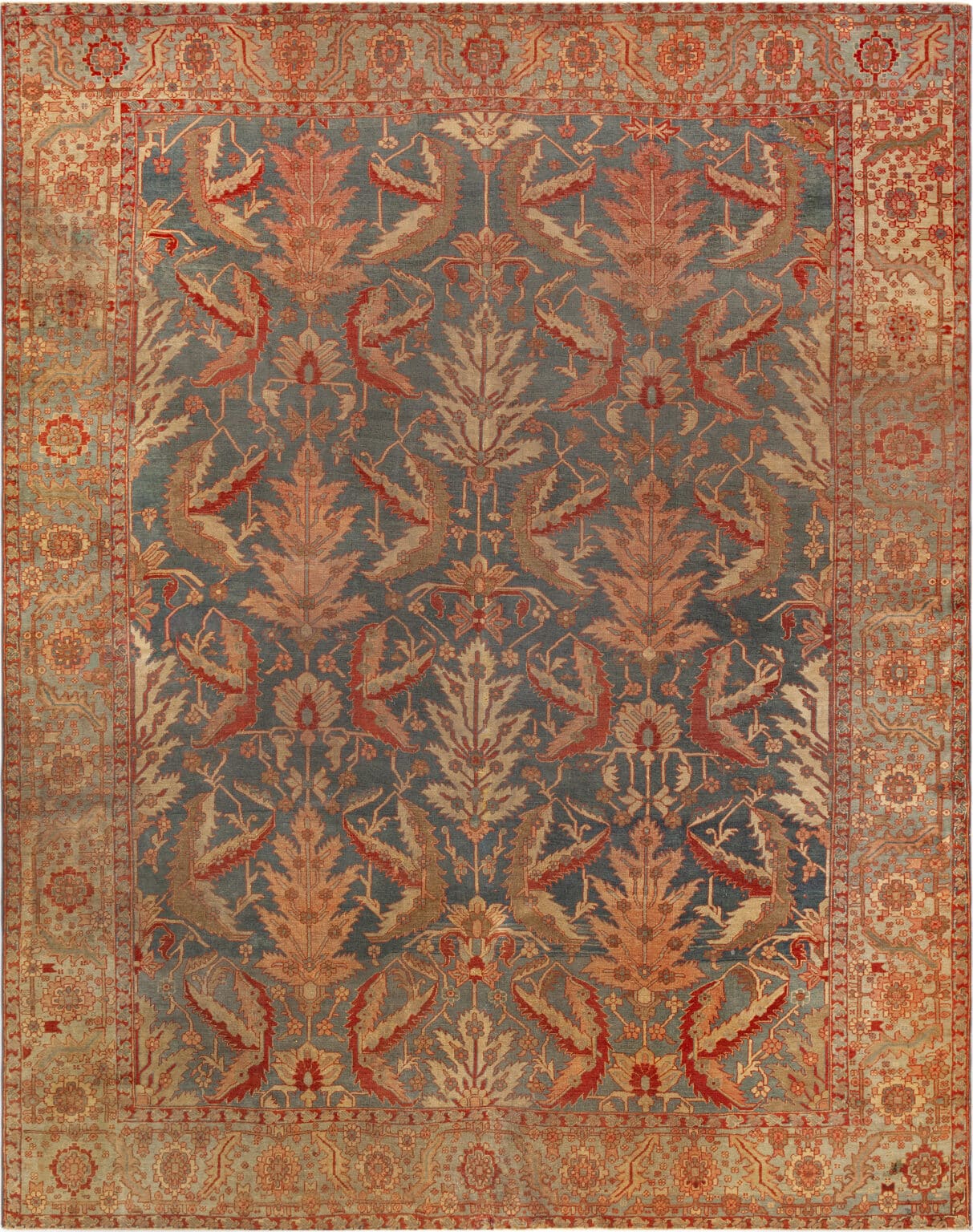 Antique Persian Serapi Sickle Design Rug 73428 Nazmiyal Rugs