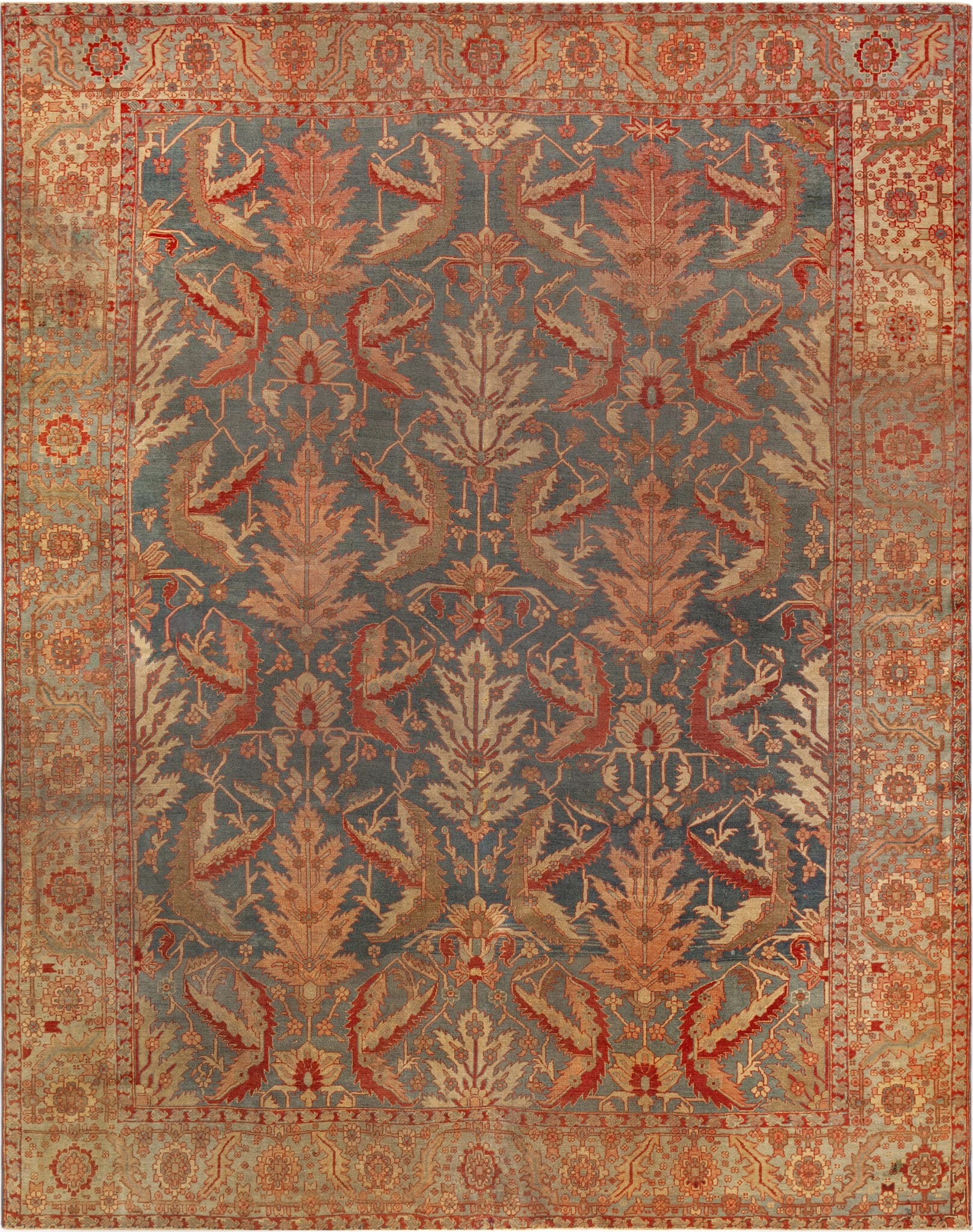 Antique Persian Serapi Sickle Design Rug 73428 Nazmiyal Rugs