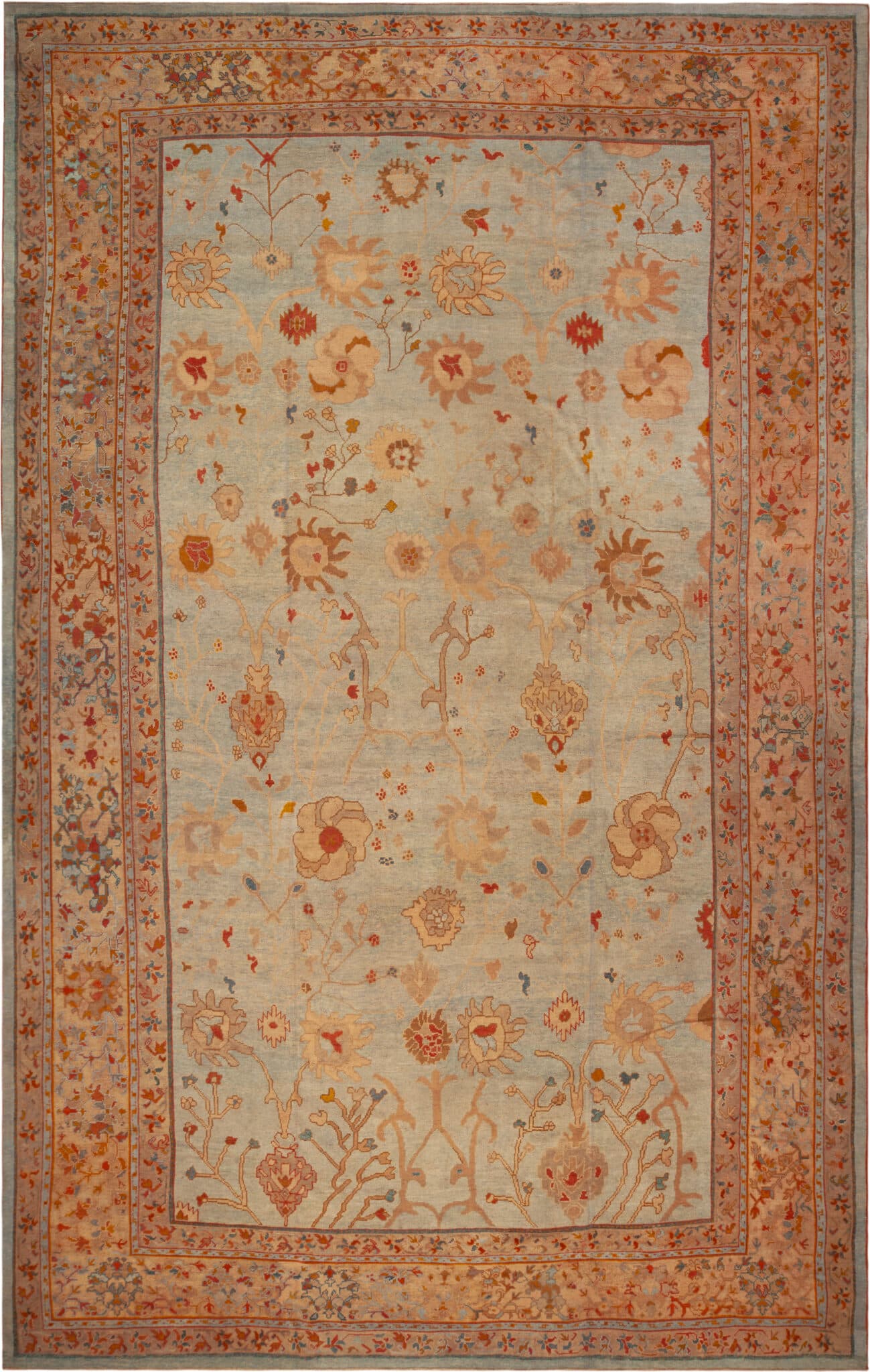 Exquisitely Finished Oversized Antique Turkish Oushak Rug 73413