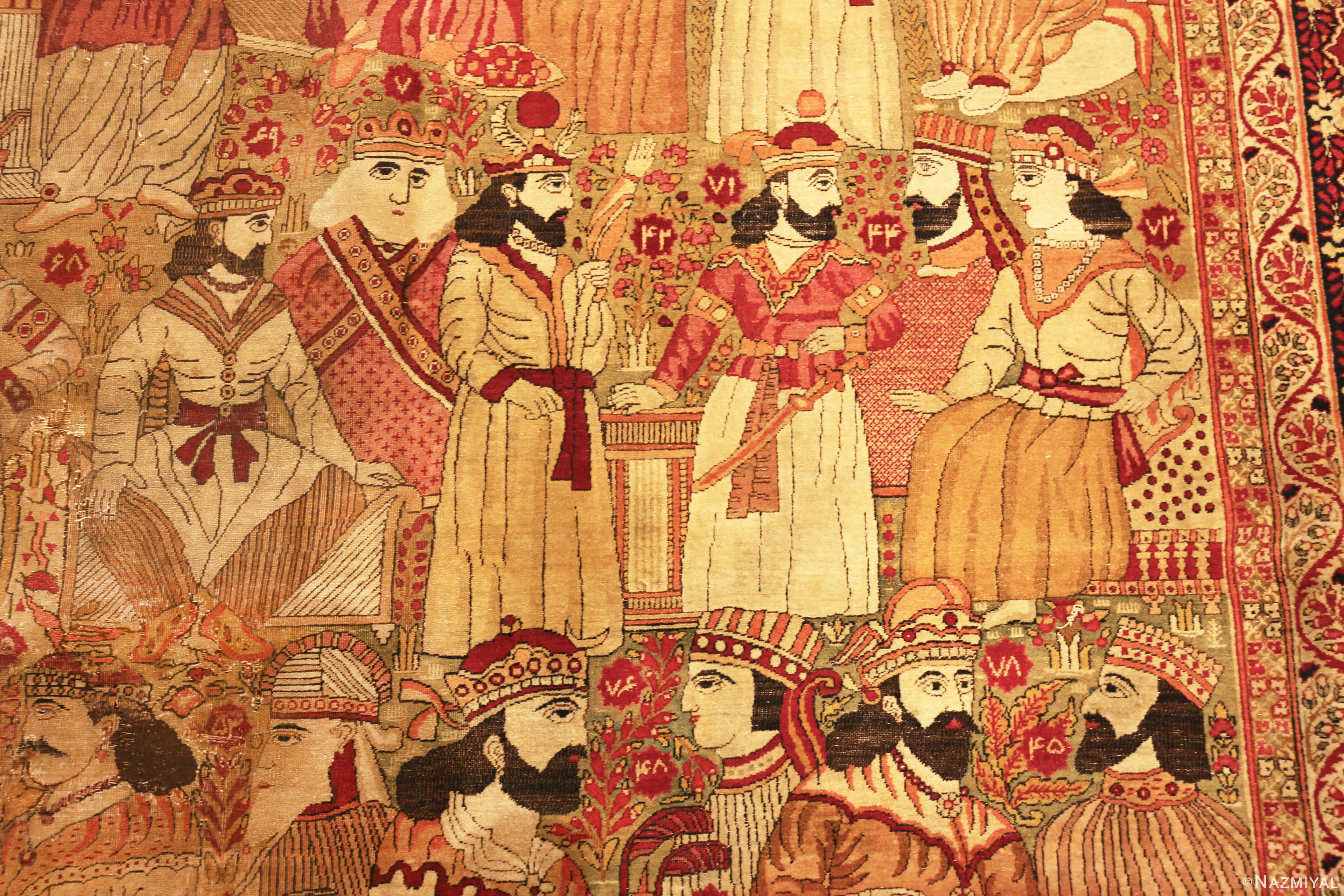 Historical Antique Persian Kerman Mashahir Rug 73429 Nazmiyal