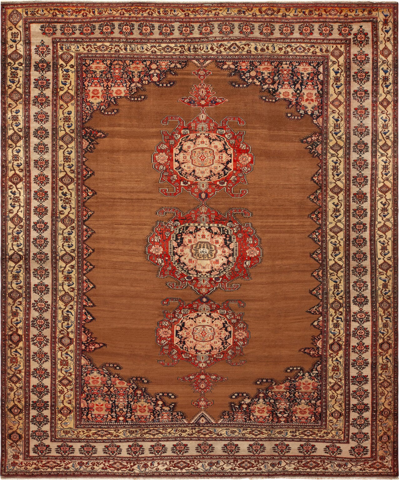 Antique Persian Farahan Zili Sultan Design Rug 73590 Nazmiyal