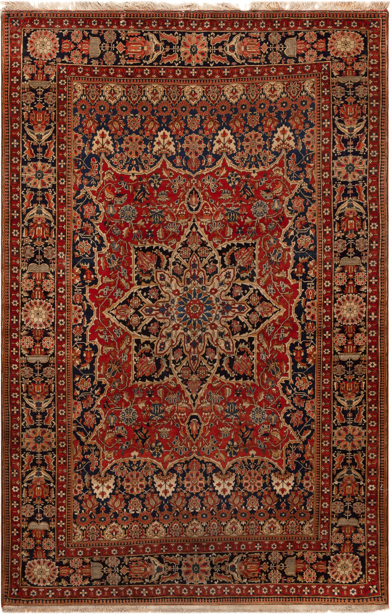 Antique Persian Mohtashem Kashan Prayer Design Rug 72854