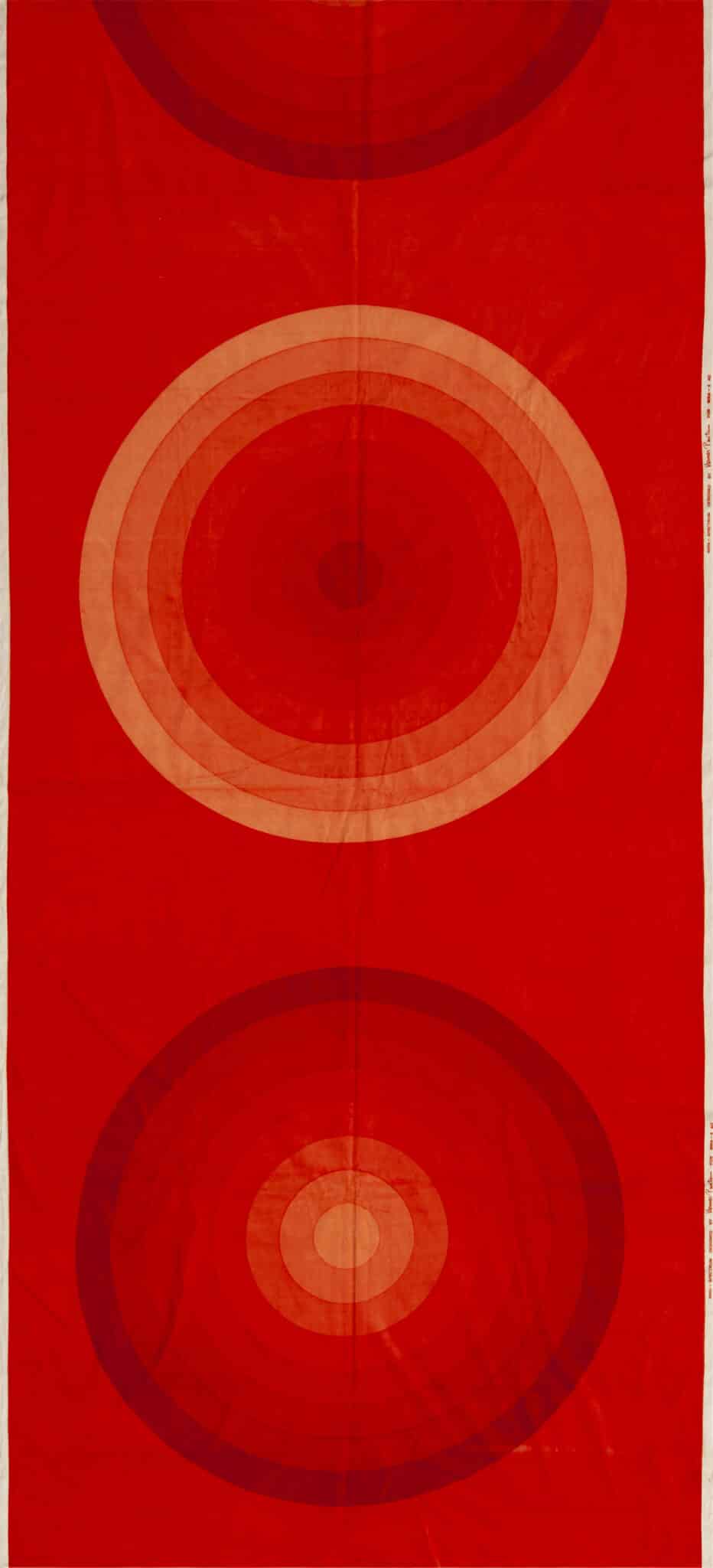 Vibrantly Red Vintage Circle Pattern Scandinavian Verner Panton Mira ...