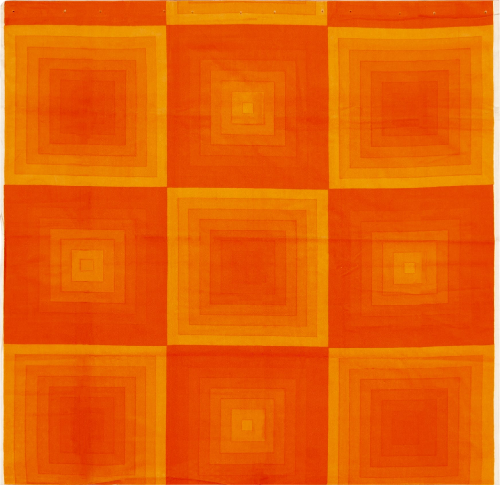 Vintage Scandinavian Square Pattern Verner Panton Textile Nazmiyal Rugs