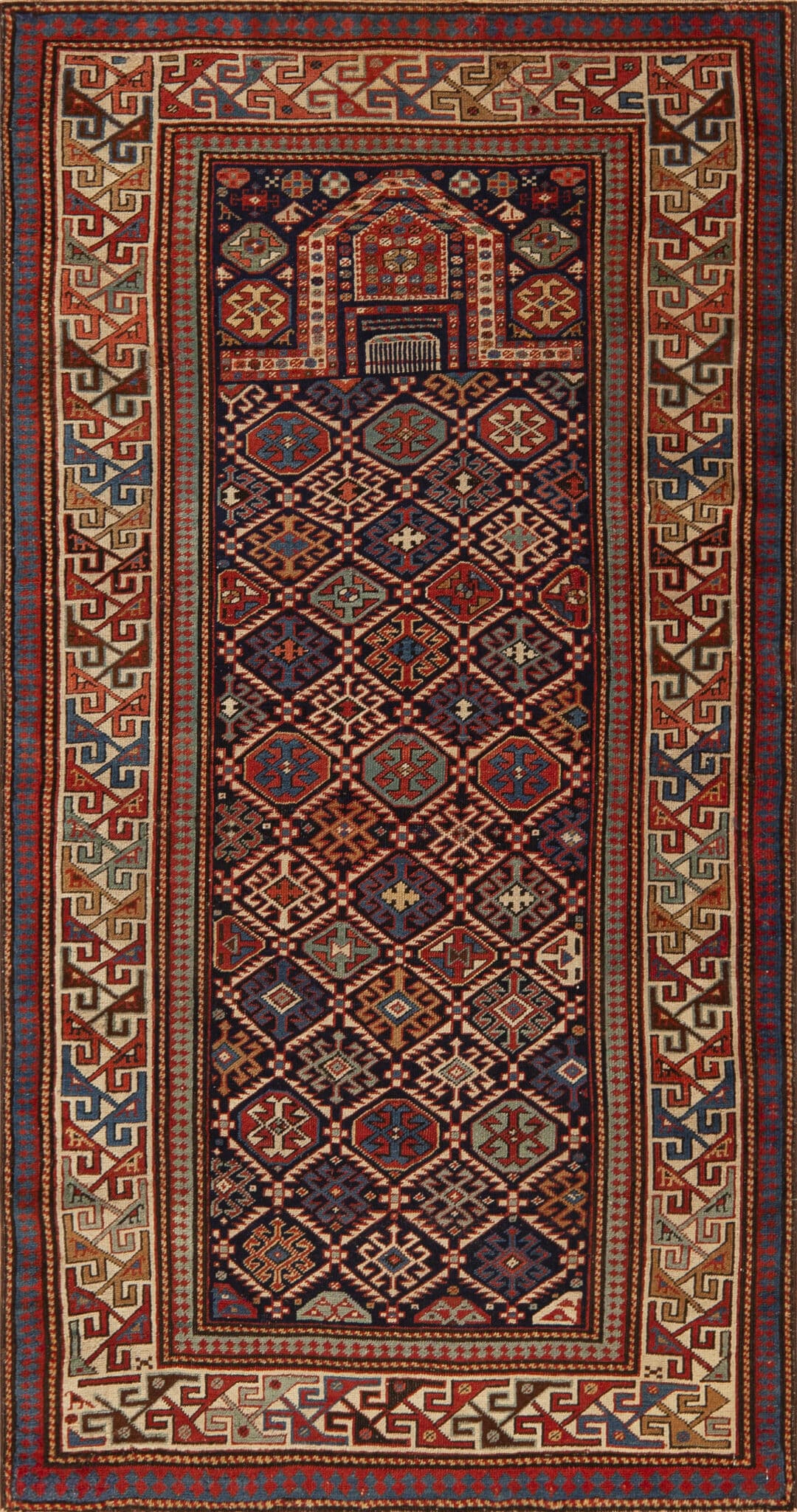 antique Dagestan rug handwoven Caucasian prayer Nazmiyal