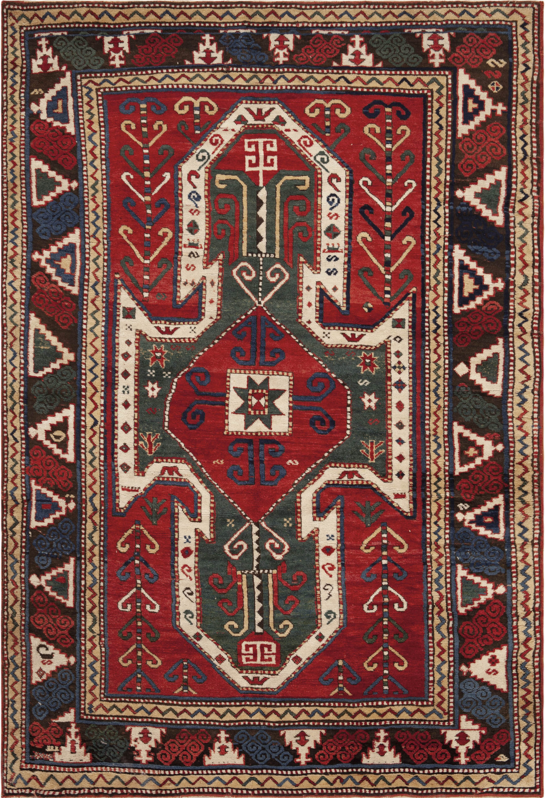 Antique Caucasian Sewan Kazak Rug 73855 by Nazmiyal Rugs