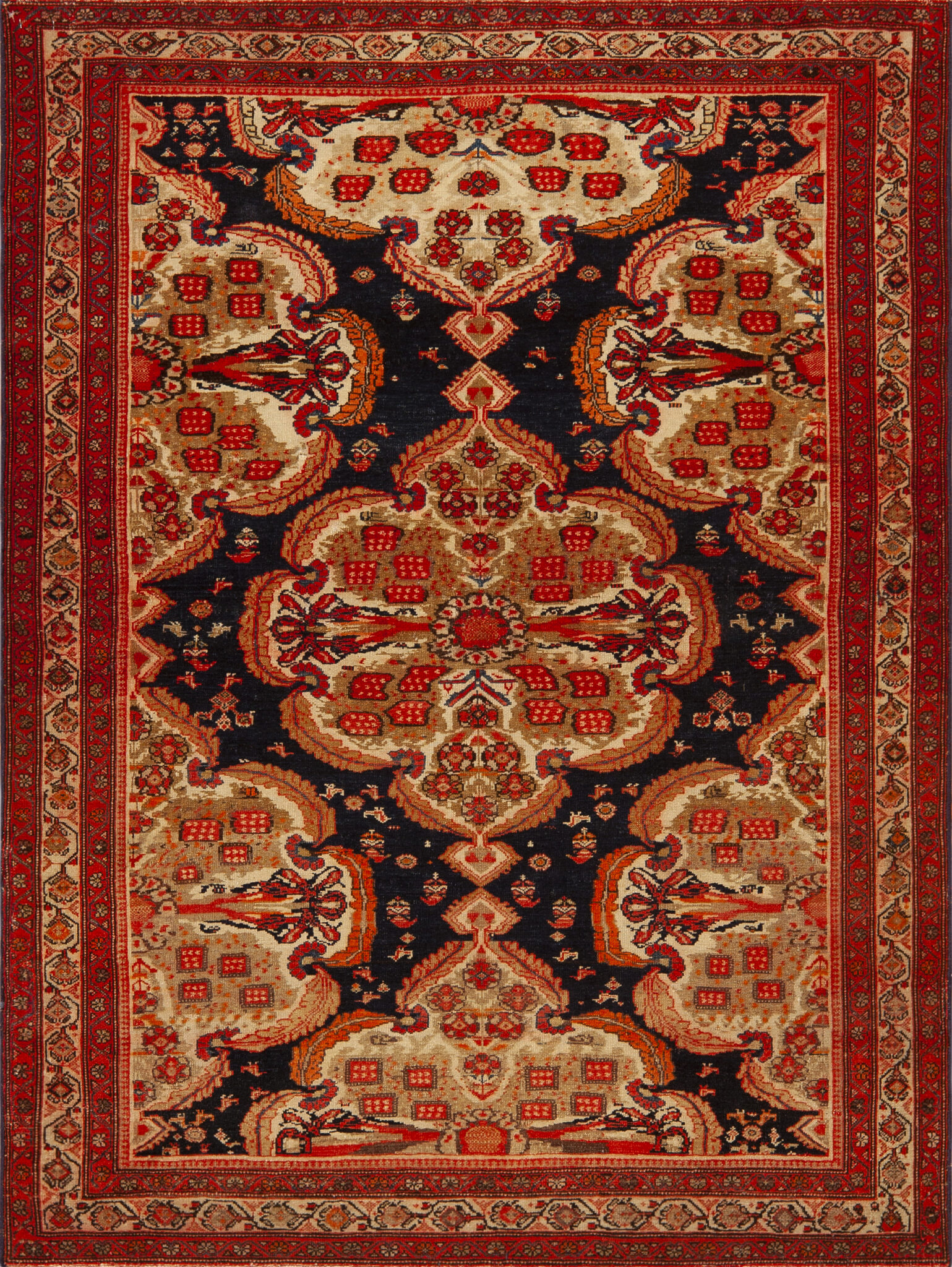 Antique Persian Malayer Rug with Dramatic Medallion Pattern and Rich ...