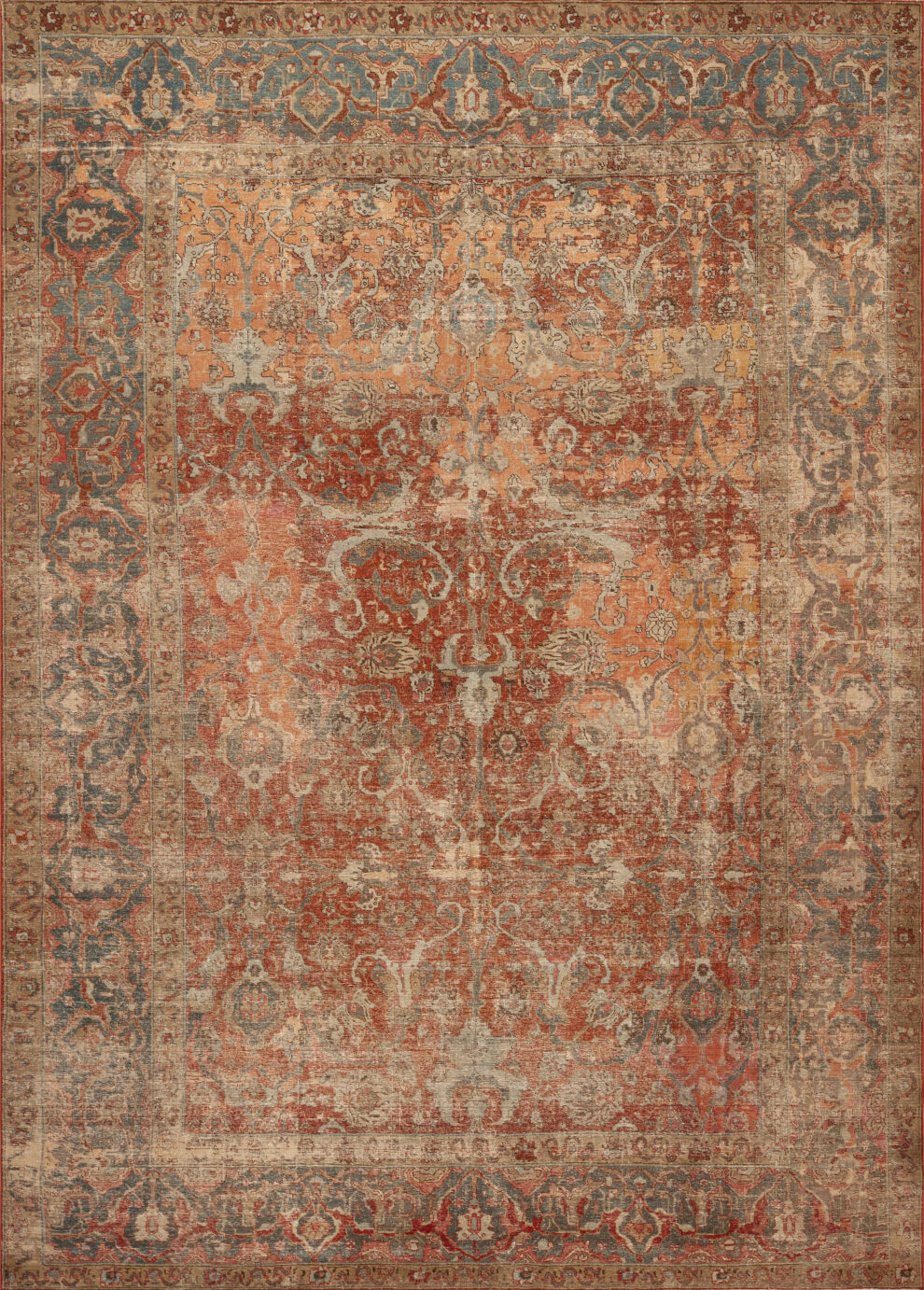 Charming Antique Persian Tabriz Rug with Allover Botanical Design ...