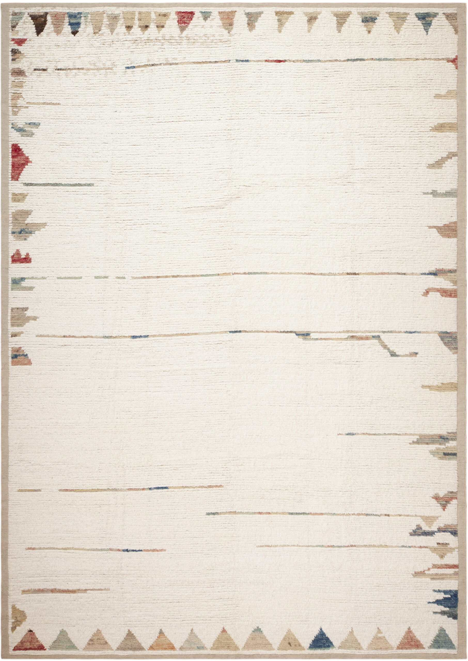 Contemporary Geometric Trim Rug 61242 by Nazmiyal Rugs