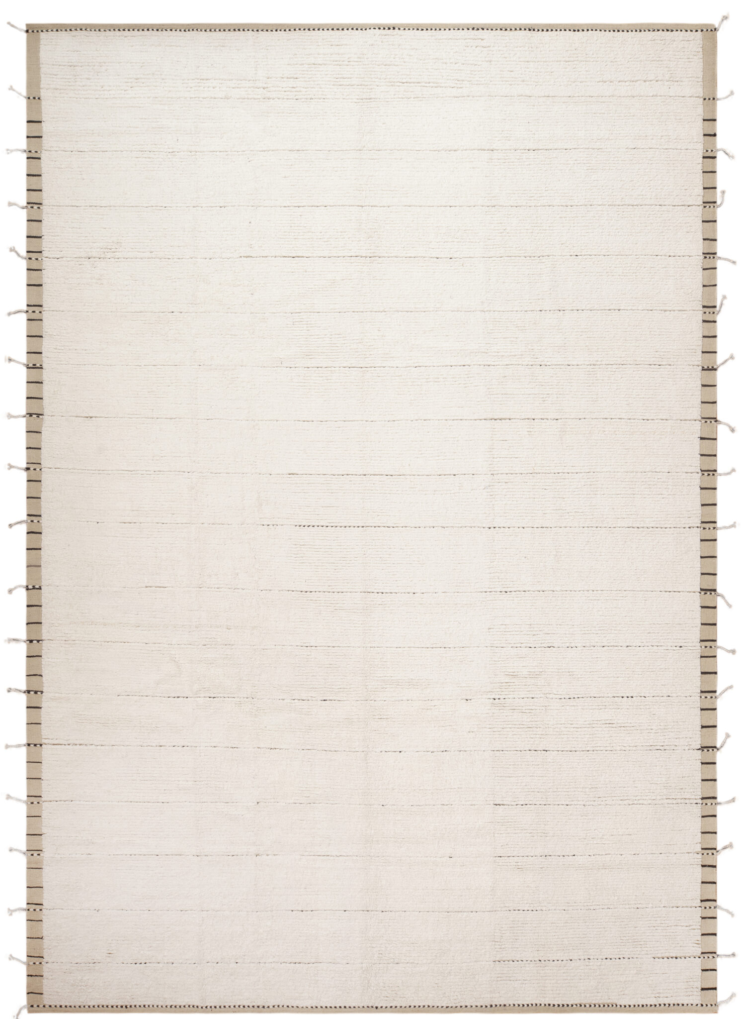 Contemporary Lined Trim Cotton Rug 61244 by Nazmiyal Rugs