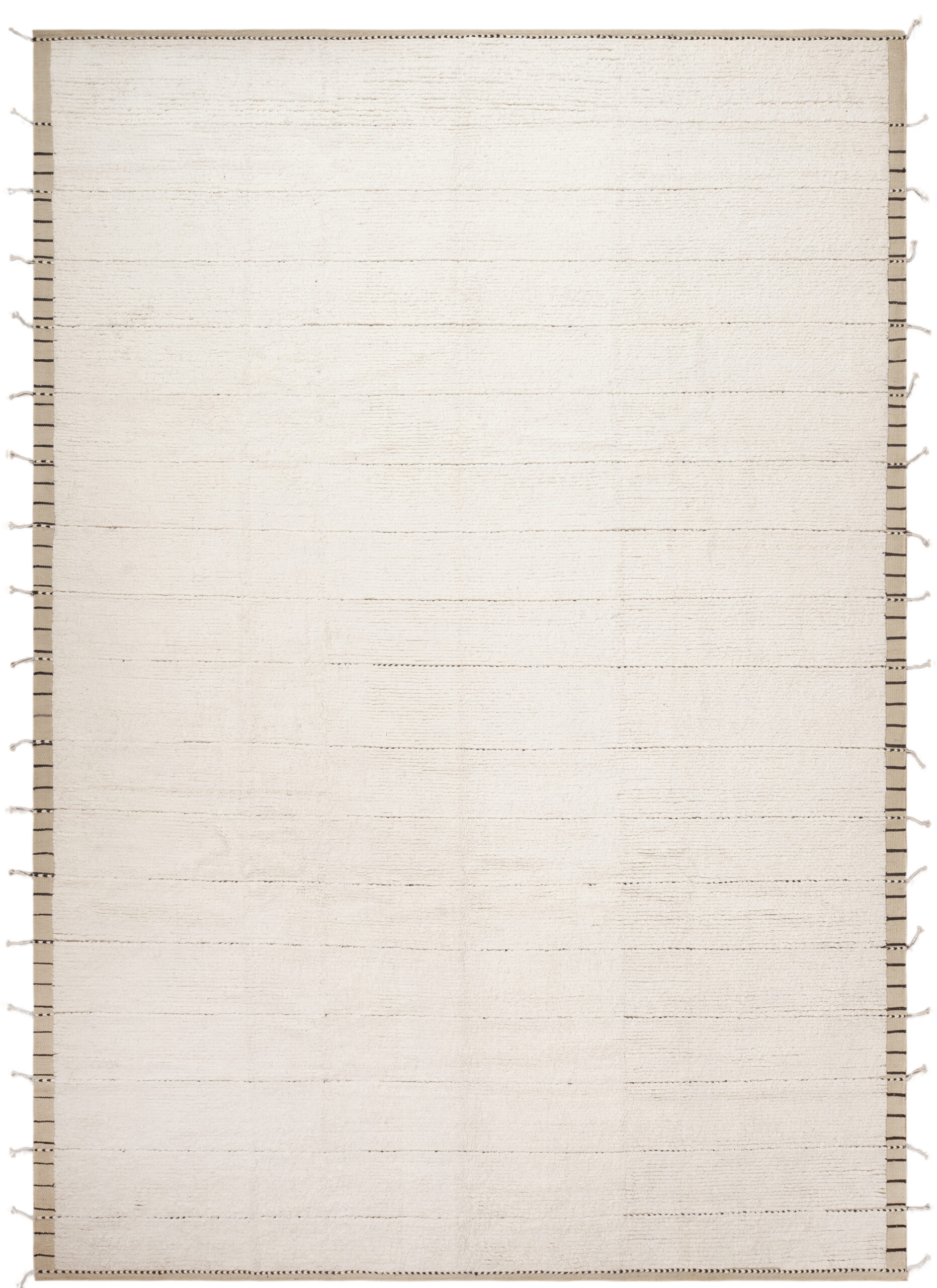 Contemporary Lined Trim Cotton Rug 61244 by Nazmiyal Rugs