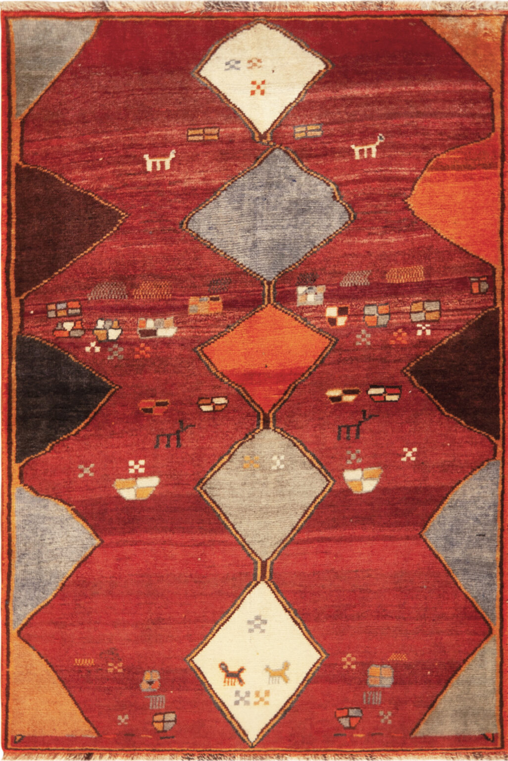 Vivid Vintage Persian Gabbeh Rug 73795 Nazmiyal Rugs