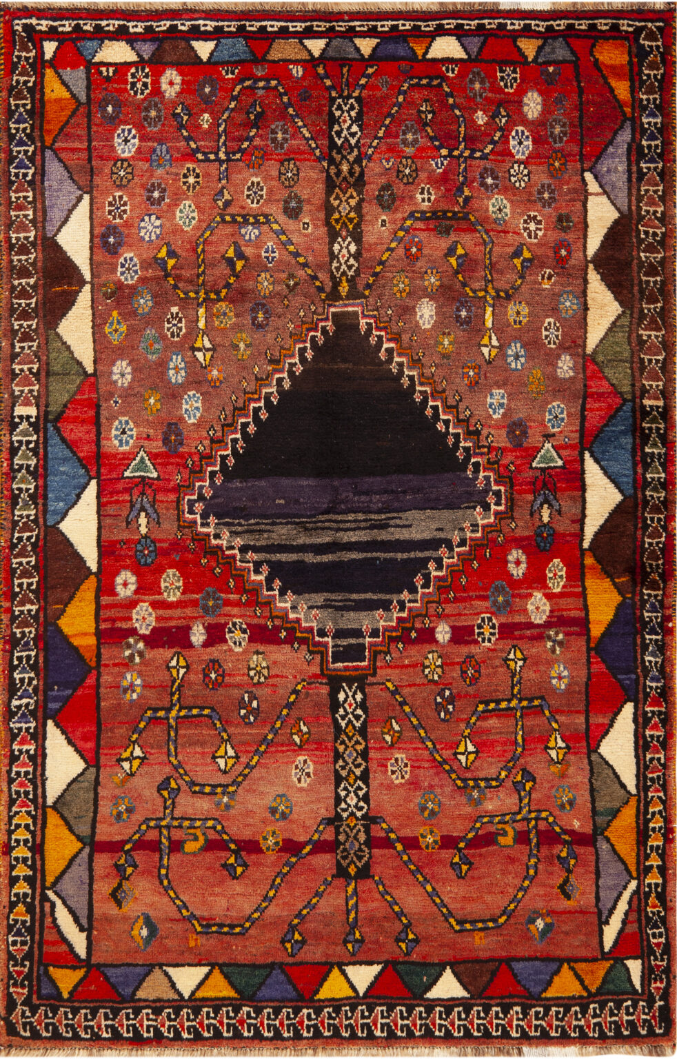 Tree of Life Motif Vintage Persian Gabbeh Rug 73797 Nazmiyal