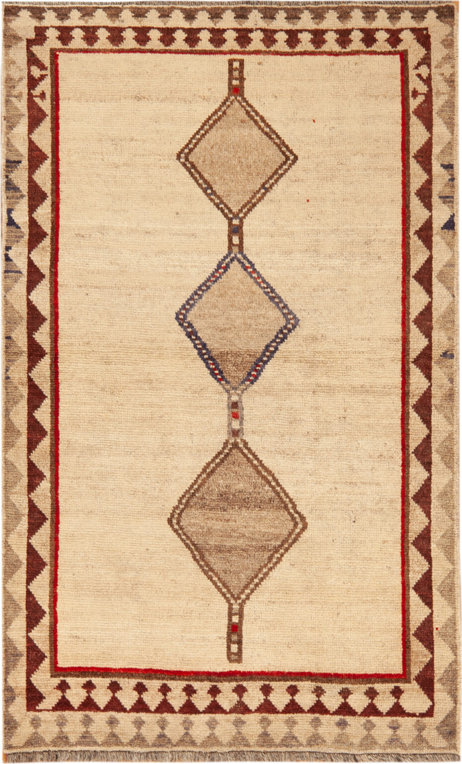 Small Vintage Persian Neutral Gabbeh 73905 by Nazmiyal Rugs