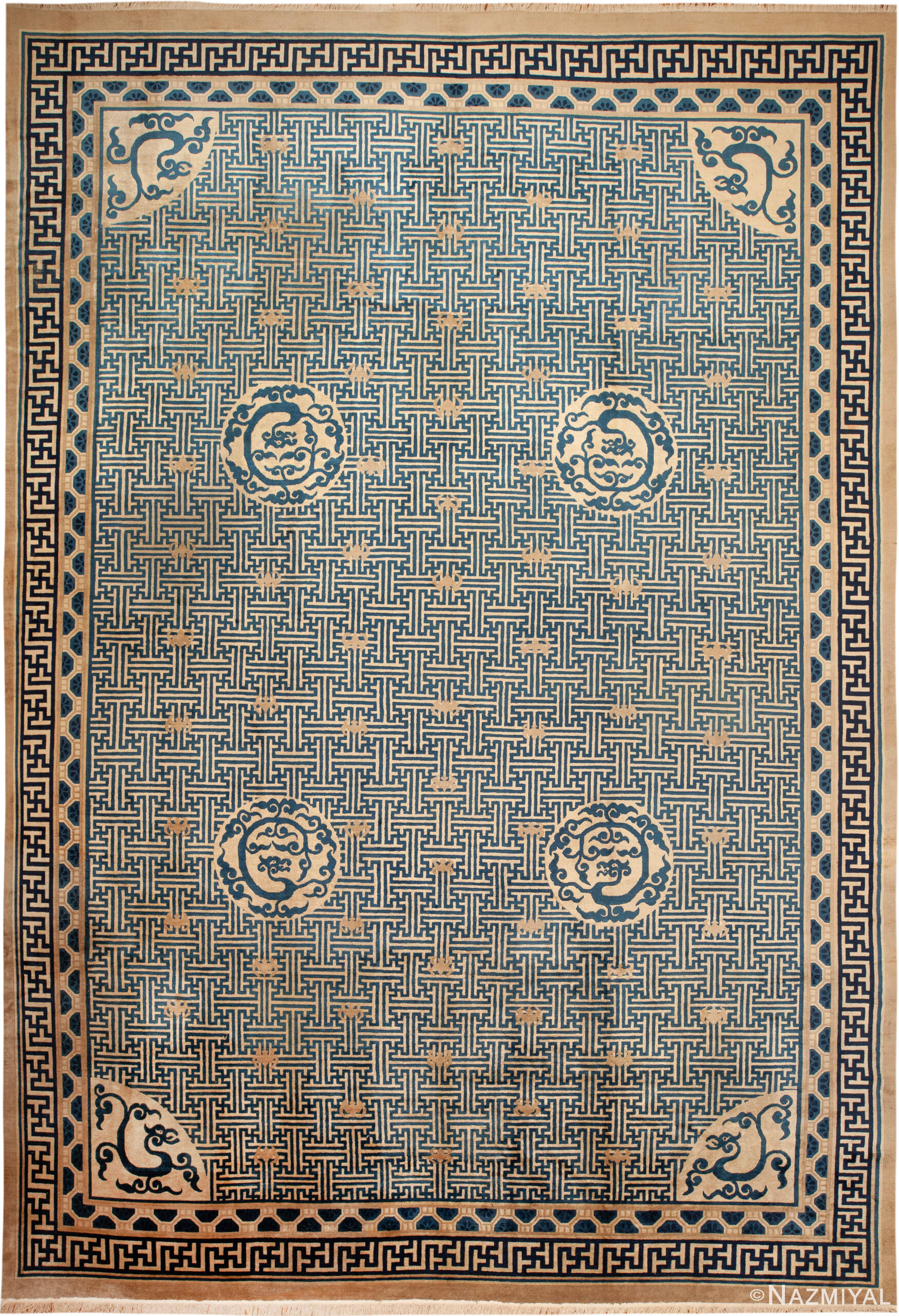 Antique Chinese Peking Rug 73915 by Nazmiyal Rugs